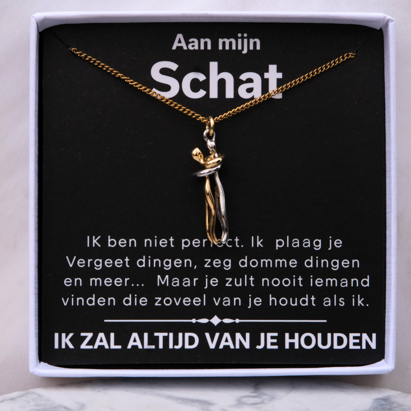 Aan mijn schat, ik ben niet perfect - Knuffel Ketting - Valentijns ...