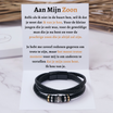 Aan mijn zoon Armband - Cadeau voor zoon - Vegan Leren Armband 21 cm ...